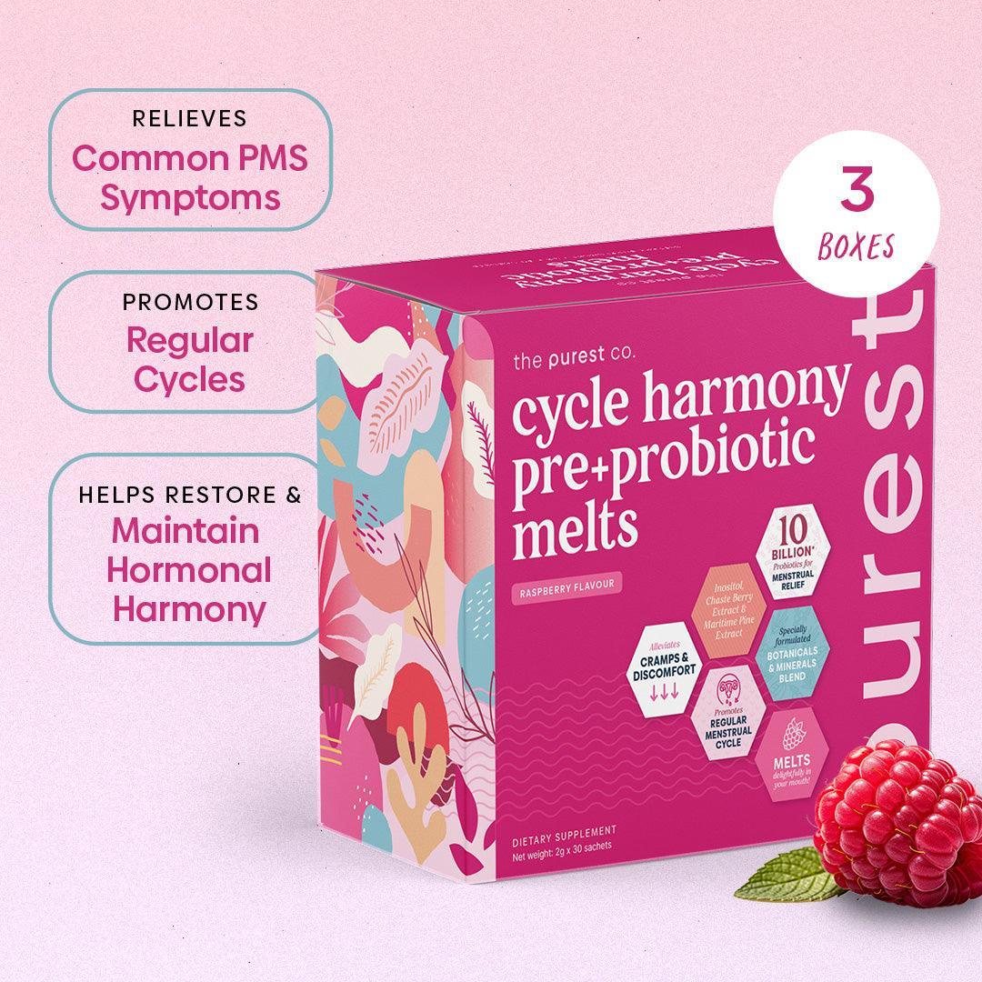 Cycle Harmony Pre+Probiotic Melts [3 Boxes] – The Purest Co (USA & CAN)